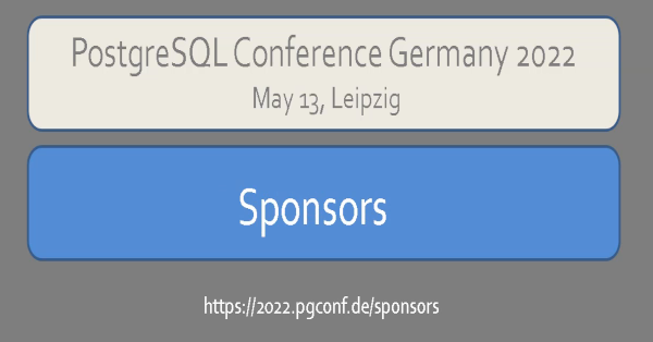 Sponsors - PostgreSQL Conference Germany 2022 Sponsors - PostgreSQL Conference Germany 2022